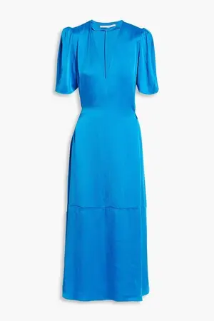 Stella McCartney Belted Satin Midi Dress - Blue