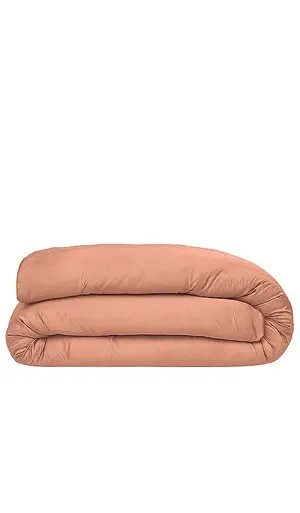 ETTITUDE Full/queen Sateen Solid Duvet Cover In Brown - Almond