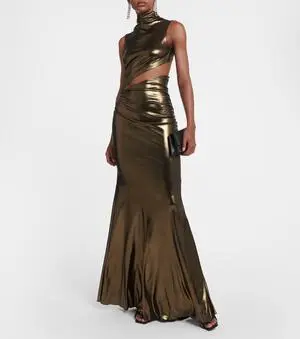Blumarine Cutout Ruched Gown