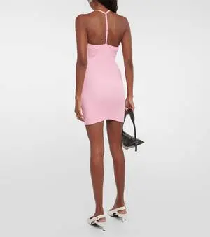 COURREGES Courrèges Ribbed-knit Mini Dress - Pink