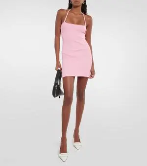 COURREGES Courrèges Ribbed-knit Mini Dress - Pink