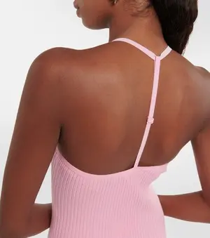 COURREGES Courrèges Ribbed-knit Mini Dress - Pink
