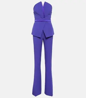 Safiyaa Capucine Strapless Crêpe Jumpsuit - Purple