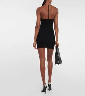 COURREGES Courrèges Ribbed-knit Mini Dress - Black