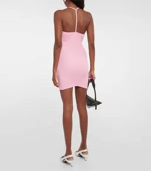 COURREGES Courrèges Ribbed-knit Mini Dress - Pink