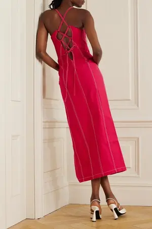 TOLU COKER The Vanguard Two-tone Denim Maxi Dress