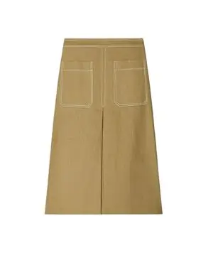 Tory Burch Cotton Twill Skirt - Stone Moss