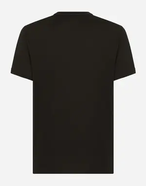 Dolce & Gabbana Cotton T-shirt With Dg Milano Logo Embroidery - Black
