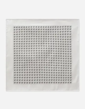 Dolce & Gabbana Silk Jacquard Pocket Square With Dg Logo - White