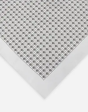 Dolce & Gabbana Silk Jacquard Pocket Square With Dg Logo - White