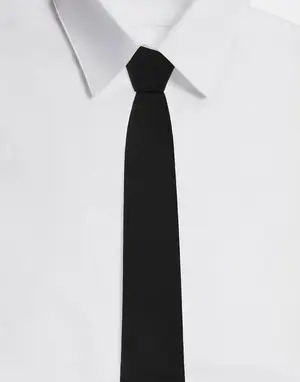 Dolce & Gabbana Silk Jacquard Tie With Dg Logo - Black
