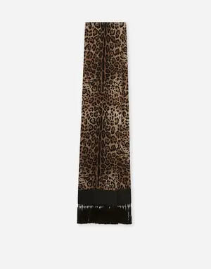 Dolce & Gabbana Leopard-print Silk Scarf With Fringing - Animal Print