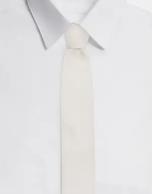 Dolce & Gabbana Dolce & Gabbana 6-cm Silk Martini Tie With DG Logo Embroidery White