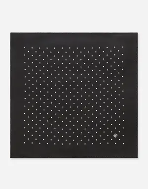 DOLCE & GABBANA Silk Jacquard Pocket Square With Dg Logo