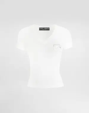 Dolce & Gabbana V Neck T-shirts For Women
