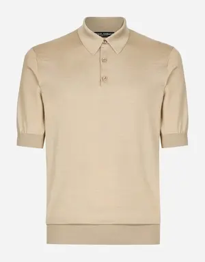 Dolce & Gabbana Silk Polo-shirt Beige