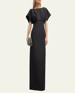 Carolina Herrera Silk Column Gown With Boatneck - Black