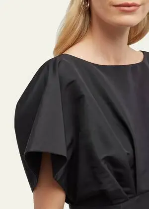 Carolina Herrera Silk Column Gown With Boatneck - Black