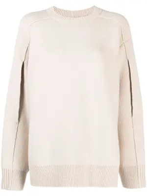 LANVIN Cape-back Virgin-wool Blend Jumper - Neutrals