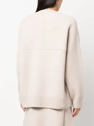 LANVIN Cape-back Virgin-wool Blend Jumper - Neutrals