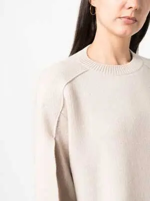 LANVIN Cape-back Virgin-wool Blend Jumper - Neutrals