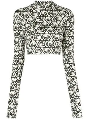 Off-White Moon-print Cropped Top