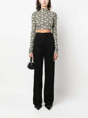 Off-White Moon-print Cropped Top