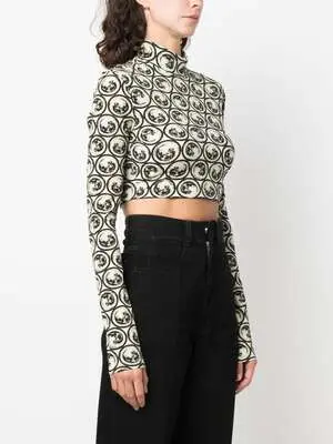 Off-White Moon-print Cropped Top