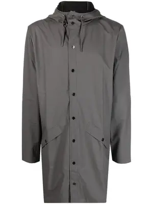 Rains Hooded Stud-fastening Raincoat
