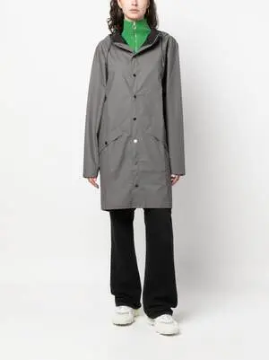 Rains Hooded Stud-fastening Raincoat