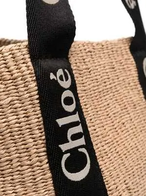 Chloé Woody Logo-strap Tote Bag - Neutrals