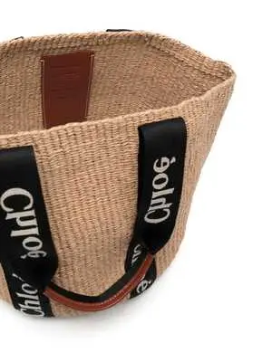 Chloé Woody Logo-strap Tote Bag - Neutrals