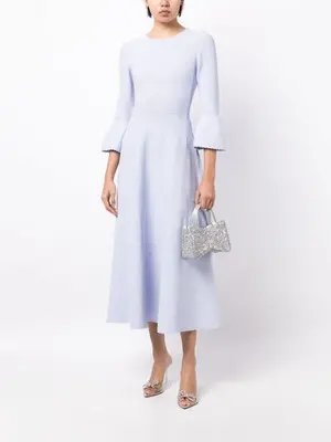 NEEDLE & THREAD Pointelle-knit Midi Dress