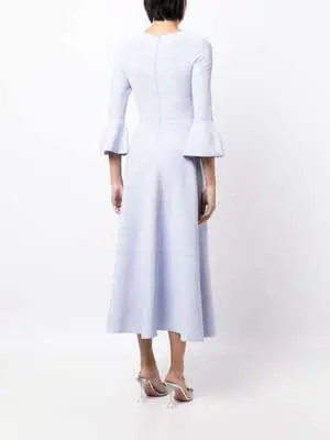 NEEDLE & THREAD Pointelle-knit Midi Dress