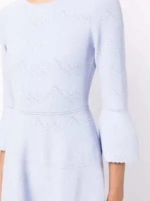 NEEDLE & THREAD Pointelle-knit Midi Dress