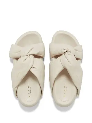 Marni Bubble Twist-detail Leather Sandals - White