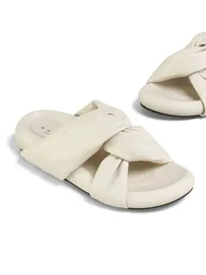 Marni Bubble Twist-detail Leather Sandals - White