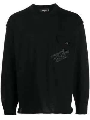 Dsquared2 Ribbed Crew Neck Jumper - Black