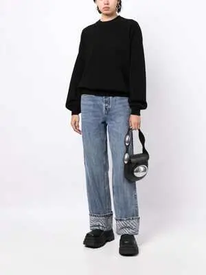 Alexander Wang Logo-embroidered Ribbed Sweater - Black