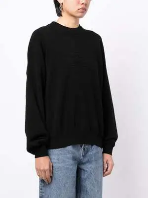 Alexander Wang Logo-embroidered Ribbed Sweater - Black