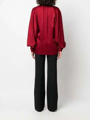 DEL CORE Pleated Pussy-bow Blouse