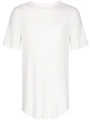 JULIUS Curved-hem Cotton T-shirt - White