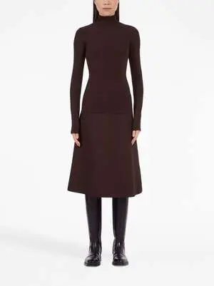 FERRAGAMO Roll-neck Cashmere-blend Jumper - Brown