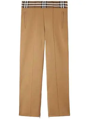 Burberry Check-trim Joggings Trousers - Neutrals