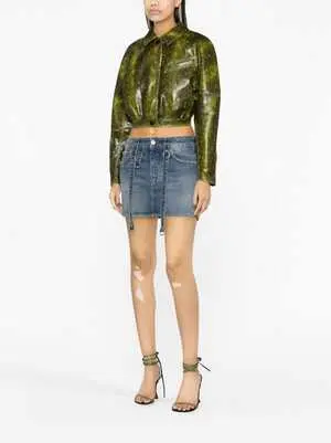 Off-White Logo-patch Denim Mini Skirt