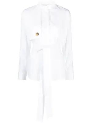 DESTREE Hans Tied-waist Cotton Shirt - White