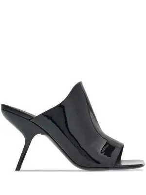 FERRAGAMO Open-toe High-heel Leather Sandals - Black
