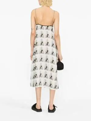 Palm Angels Palm Tree Print Midi Dress