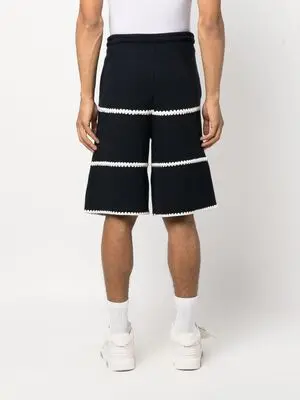Palm Angels Monogram-embroidered Wool-blend Shorts