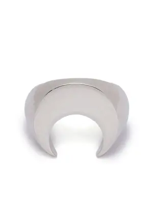 MARINE SERRE Crescent Moon Signet Ring - Silver